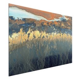 Bilderwelten Alu Dibond Outdoor Bild Natur blau Motiv wetterfest - Kalifornien aus der Luft - Landschaft Wohnzimmer Schlafzimmer