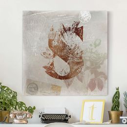 Bilderwelten Leinwandbild Vintage Gold Alphabet Buchstabe S