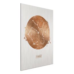 Bilderwelten Alu-Dibond Outdoor Bild Sternzeichen Sch&uuml;tze Gold