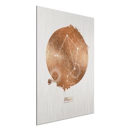 Bilderwelten Alu Dibond Outdoor Bild Spirituell gold modern wetterfest - Sternzeichen Waage Gold - Himmel Wohnzimmer Schlafzimmer