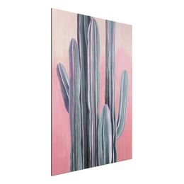 Bilderwelten Alu-Dibond Outdoor Bild Kaktus auf Rosa I