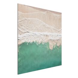 Alu Dibond Outdoor Bild - Das Meer - Strand t&uuml;rkis Motiv wetterfest Landschaft Wohnzimmer Schlafzimmer