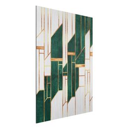 Bilderwelten Alu-Dibond Outdoor Bild Emerald und Gold Geometrie