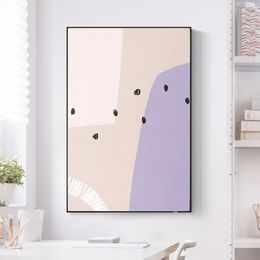 Akustik-Wechselbild Collage in Pastel mit schwarzen Punkten