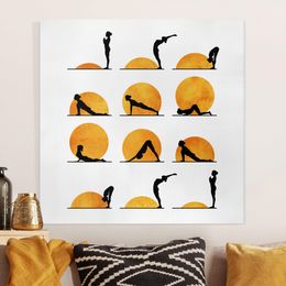 Bilderwelten Leinwandbild Yoga - Der Sonnengru&szlig;