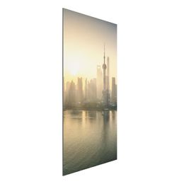 Bilderwelten Alu-Dibond Outdoor Bild Pudong bei Sonnenaufgang