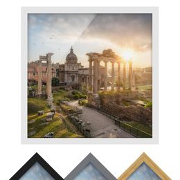 Bild mit Rahmen Forum Romanum bei Sonnenaufgang