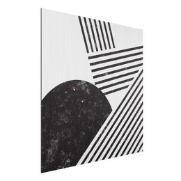 Bilderwelten Alu Dibond Outdoor Bild originell schwarz weiss Abstrakt wetterfest - Orthograph - Deko Wohnzimmer Schlafzimmer