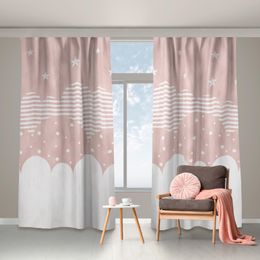 Vorhang Wolken und Sterne - rosa