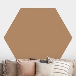Hexagon Fototapete selbstklebend Terracotta Taupe