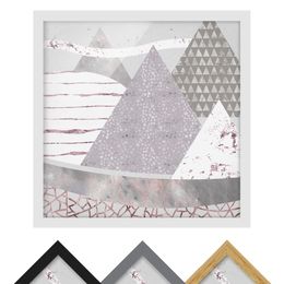 Bild mit Rahmen Abstrakte Berglandschaft Pastellmuster