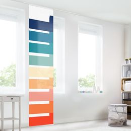 Bilderwelten Schiebegardine Fl&auml;chenvorhang Abstrakt Klett oder Keder bunt - Moderne Regenbogen Geometrie - Deko Schiebevorhang Wohnzimmer Schlafzimmer
