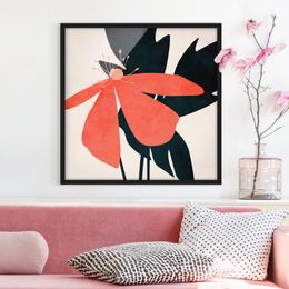 Bilderwelten Bild mit Rahmen Florale Sch&ouml;nheit Rosa und Blau