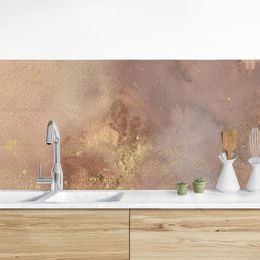 Bilderwelten Küchenrückwand selbstklebend beige originell Abstrakt Aquarell - Himmelsträumerei I - Wandfolie Spritzschutz nach Maß