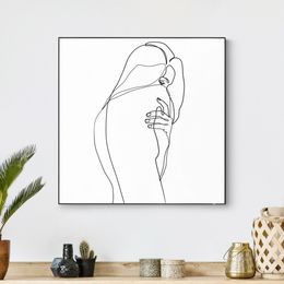 Wechselbild Line Art Frauenakt Schulter Schwarz Wei&szlig;