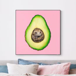 Wechselbild Avocado mit Igel