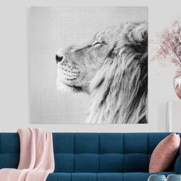 Bilderwelten Leinwandbild Tiere Motiv Kunstdruck schwarz weiss - L&ouml;we Leopold Schwarz Wei&szlig; - L&ouml;we XXL Kinderzimmer Baby M&auml;dchen Jungen