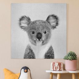 Bilderwelten Leinwandbild Tiere Motiv Kunstdruck schwarz weiss - Baby Koala Klara Schwarz Wei&szlig; - Koala XXL Kinderzimmer Baby M&auml;dchen Jungen