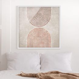 Bilderwelten Bild mit Rahmen originell beige Vintage inkl. Rahmung - Torb&ouml;gen I - Retro Wohnzimmer Schlafzimmer