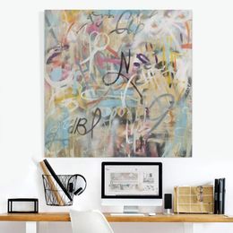 Bilderwelten Leinwandbild Spr&uuml;che Shabby Graffiti pastell - Graffiti Freedom in Pastell - Spr&uuml;che XXL Jugendzimmer