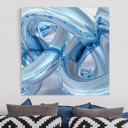 Bilderwelten Leinwandbild Abstrakt Kunstdruck Leinwanddruck - Frosty Chains - Wandbild XXL Wohnzimmer Schlafzimmer