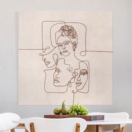Bilderwelten Leinwandbild Boho Line Art - Portraits