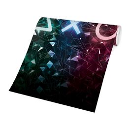 Jugendtapete | Fototapete Controller Symbole in Kristallen - Wandtapete, Motivtapeten, Bildtapeten - selbstklebende Tapete - Gaming Tapete