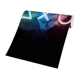 Jugendtapete | Fototapete Controller Symbole in ferner Galaxie - Wandtapete, Motivtapeten, Bildtapeten - selbstklebende Tapete- Gaming Tapete