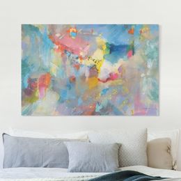 Bilderwelten Leinwandbild originell Abstrakt Kunstdruck bunt - Pastell-Explosion - Wandbild XXL Wohnzimmer Schlafzimmer
