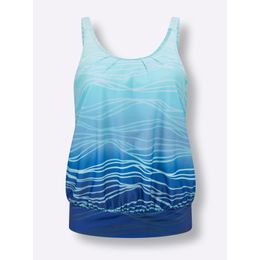 feel good Damen Tankini-Oberteil mit Farbverlauf, aqua-mittelblau-bedruckt, Gr&ouml;&szlig;e 46B