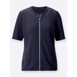 WITT Damen Shirtjacke in Jacquard-Qualit&auml;t, marine, Gr&ouml;&szlig;e 52