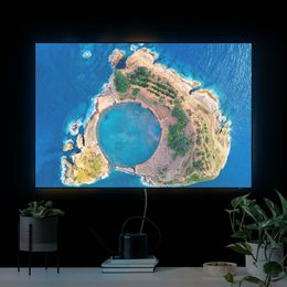 Bilderwelten LED-Wechselbild Luftbild - Die Insel Vila Franca do Campo