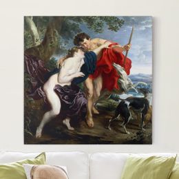 Bilderwelten Leinwandbild originell modern Kunstdruck Leinwanddruck - Anthonis van Dyck - Venus und Adonis - Wandbild XXL Wohnzimmer Schlafzimmer