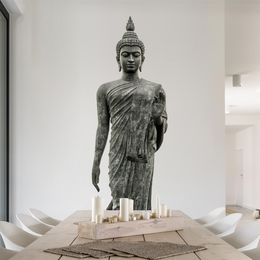 Bilderwelten Wandtattoo Spirituell Vintage selbstklebend Wandaufkleber - Buddha Statue - Retro Wohnzimmer Schlafzimmer