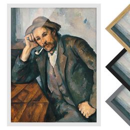 Kunstdruck mit Rahmen Paul C&eacute;zanne - Der Raucher