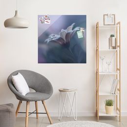 Bilderwelten Glasbild Blumen Motiv violett Glas Wandbild - Behind Closed Eyes - Deko Wohnzimmer Schlafzimmer