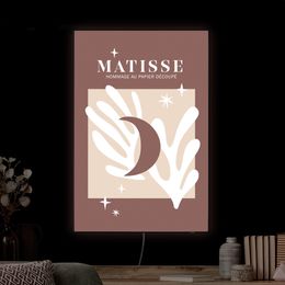Bilderwelten LED-Wechselbild Matisse Interpretation - Mond und Sterne Rot