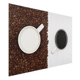 Bilderwelten Alu Dibond Outdoor Bild Kulinarisch einzigartig modern wetterfest - Milchkaffee - Kaffee K&uuml;che