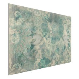 Bilderwelten Alu Dibond Outdoor Bild einzigartig Vintage wetterfest - Eisblumen - Retro Wohnzimmer Schlafzimmer