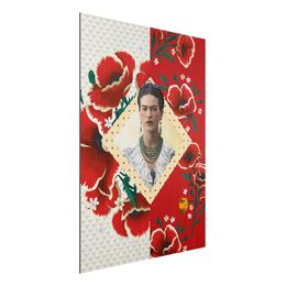 Bilderwelten Alu-Dibond Outdoor Bild Frida Kahlo - Mohnbl&uuml;ten