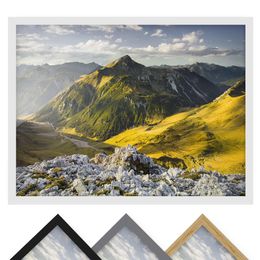 Natur & Landschaft Bild mit Rahmen Berge und Tal der Lechtaler Alpen in Tirol