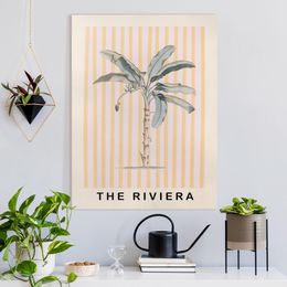 Bilderwelten Leinwandbild Natur Tropisch Kunstdruck beige - The Riviera - Palme XXL Wohnzimmer Schlafzimmer