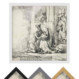 Bilderwelten Bild mit Rahmen originell einzigartig modern inkl. Rahmung - Rembrandt van Rijn - Die R&uuml;ckkehr des Sohnes - Deko Wohnzimmer Schlafzimmer