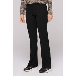 SOCCX Damen Stoffhose, schwarz, Gr. S, unifarben, Material: 65% Viskose, 24% Polyester, 11% Elasthan, Hosen, mit Elastikbund