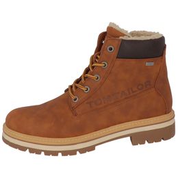 Tom Tailor Herren Winterboots, Gr. 45, braun, Lederimitat, Textil, Schuhe, mit gepolstertem Schaftrand
