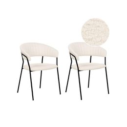 Beliani 2er-Set Esszimmerstuhl MARIPOSA in Weiß/Schwarz | Gr.: onesize
