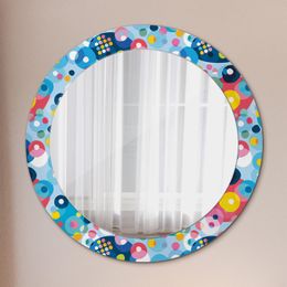 Ø70cm Modern Spiegel - Wandspiegel Wandmontage- Schlafzimmer - bunt Kreise