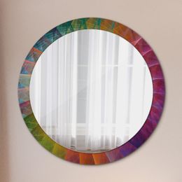 Ø90cm Spiegel - Glasrahmen mit Aufdruck - Wandspiegel Schlafzimmer - hypnotisch Spirale