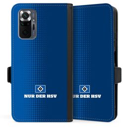 DeinDesign Xiaomi Redmi Note 10 Pro Handy Klapph&uuml;lle Handyh&uuml;lle aus Kunst Leder schwarz Flip Case Official Licensed Product Hsv Logo Sideflip mit langer Lasche