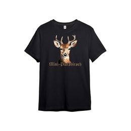 PAULGOS Kinder T-Shirt, Mini Platzhirsch (gro&szlig;) in Schwarz | Gr.: 128